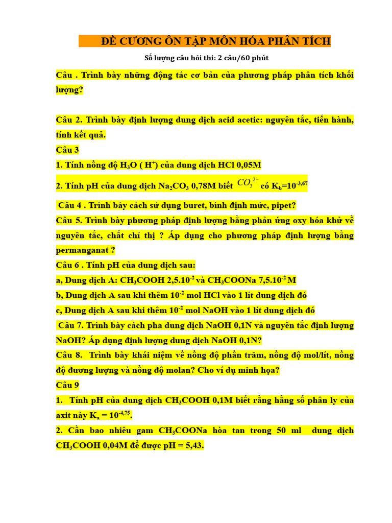 Hóa Phân Tích | PDF