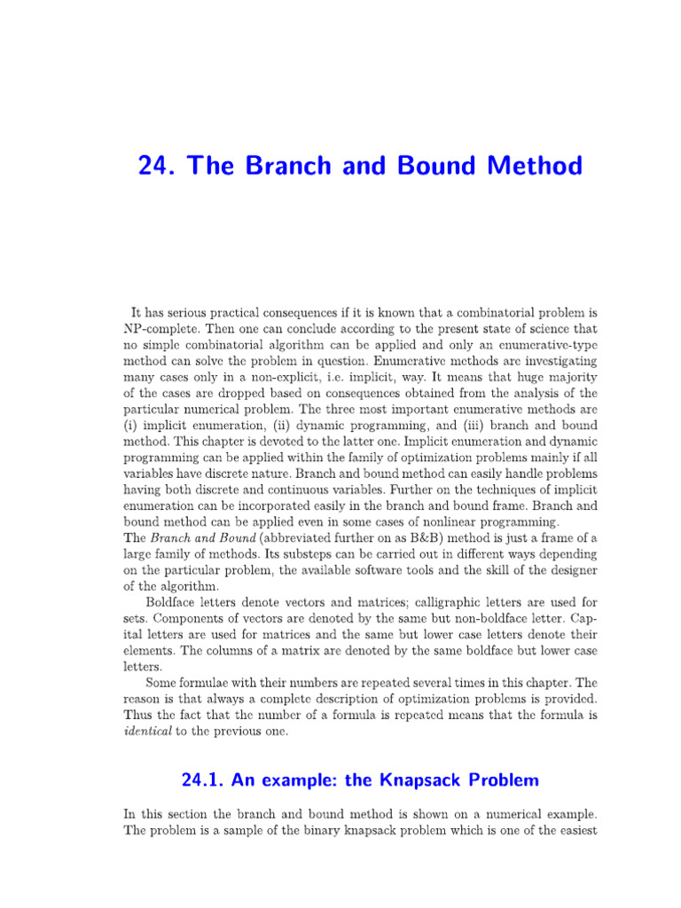 Branch and Bound Technique | PDF