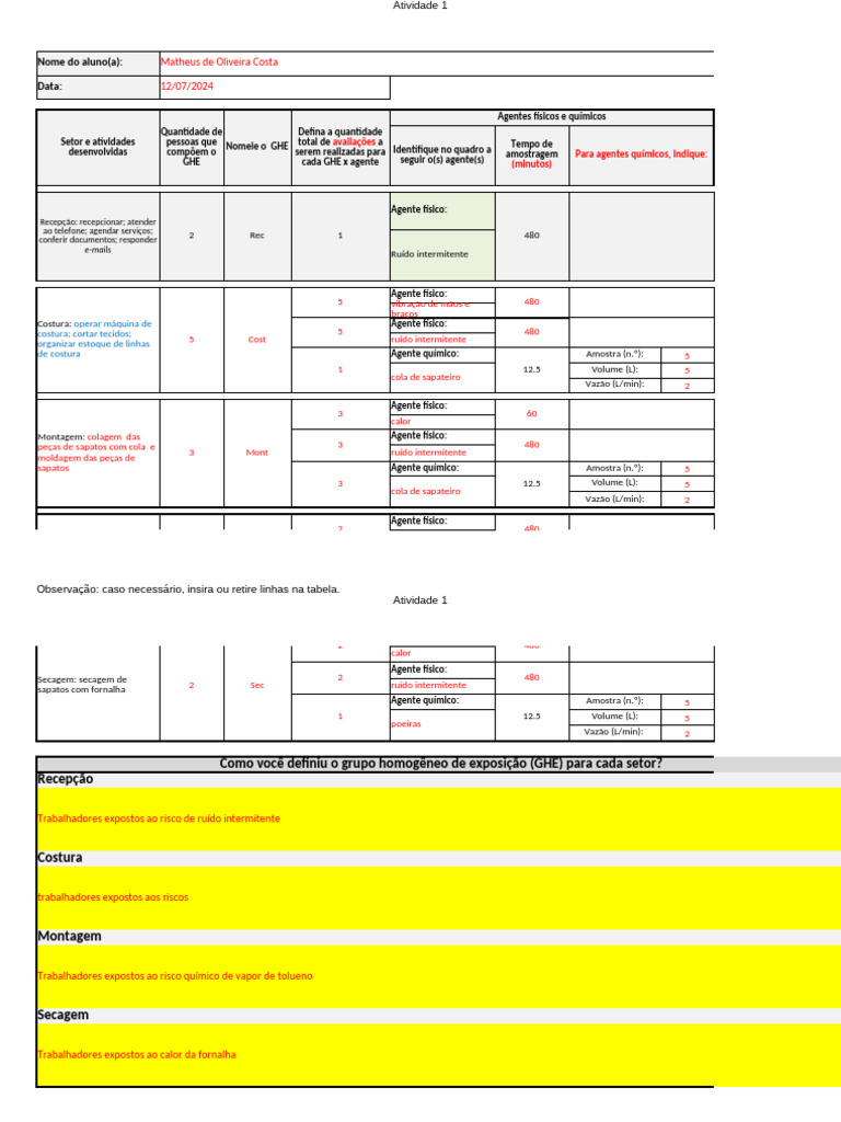 Atividade 1 Uc4 - TST (Edit2) | PDF | Amostragem (Estatística) | Química