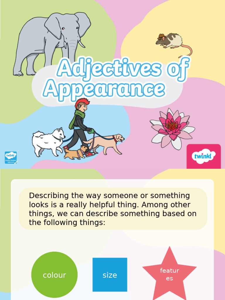 T 1716450909 Esl Adjectives of Appearance Powerpoint Kids A1 A2 - Ver ...