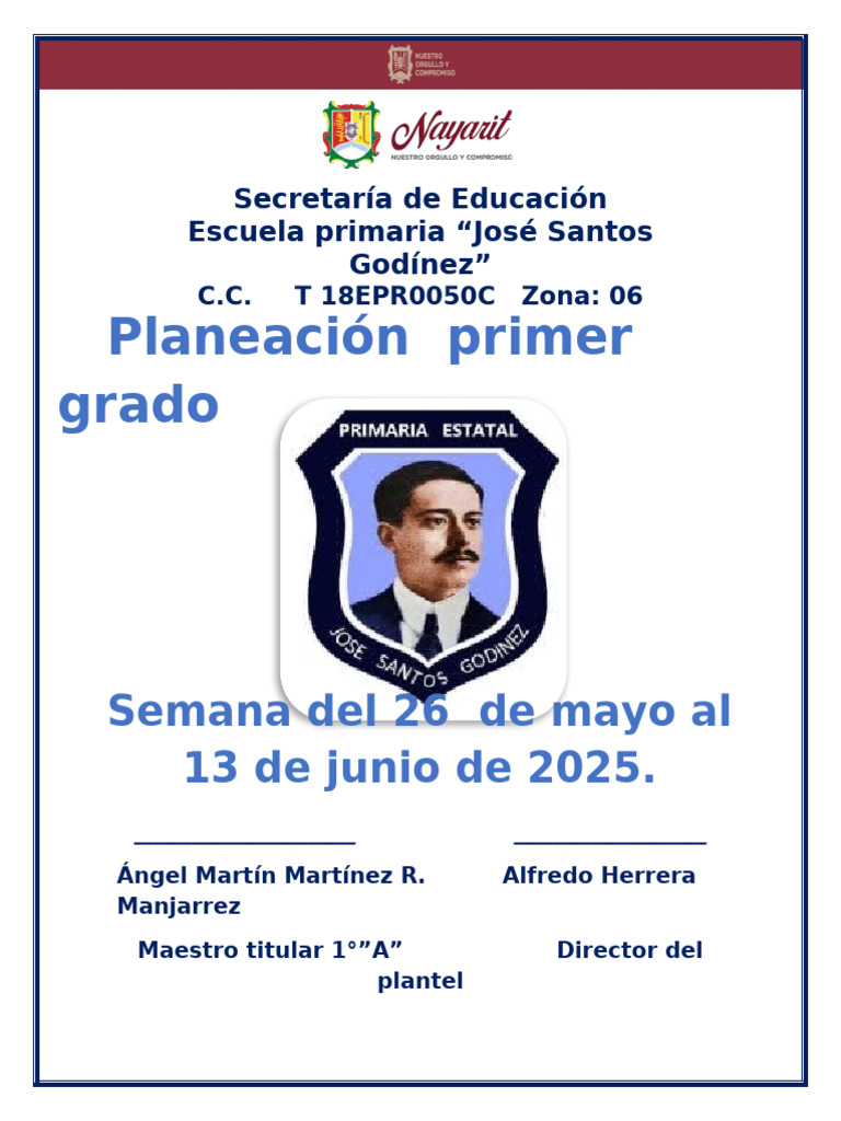 Portada Planeacion 1er Grado | PDF