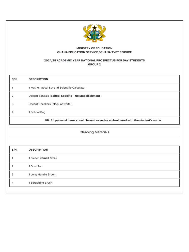 Https:/usp Cssps Gov Gh/placement/prospectus | PDF