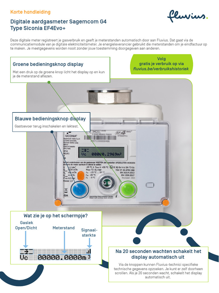 Handleiding Digitale Meter Aardgas Sagemcom | PDF
