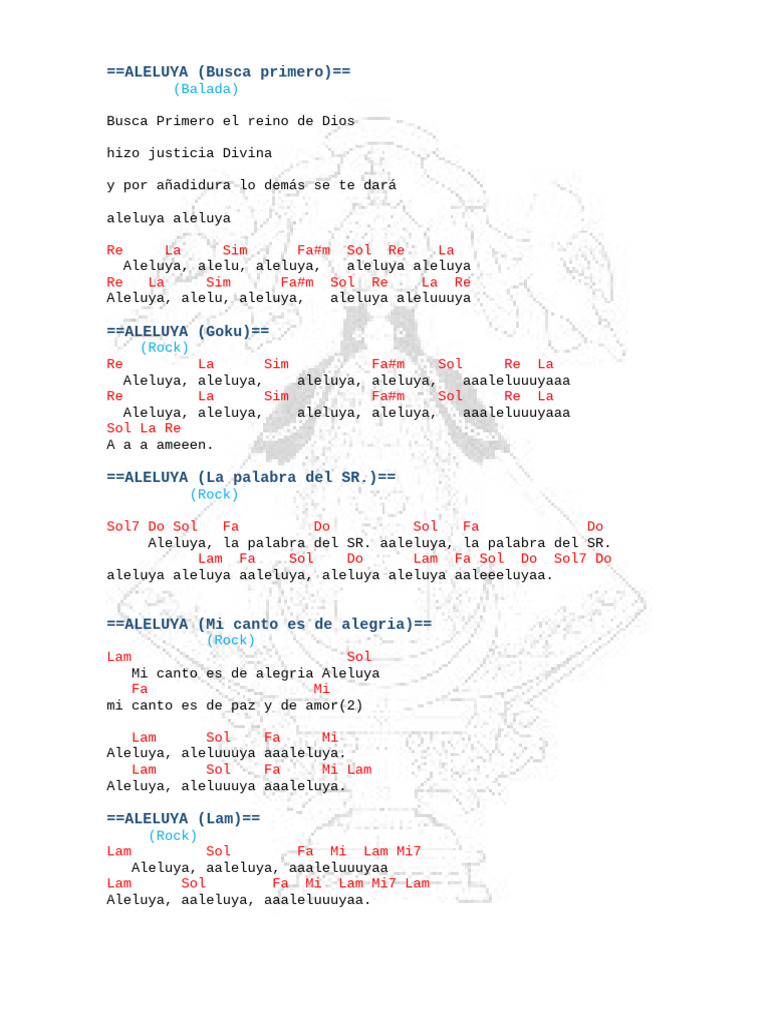 Diverse Aleluya Song Variations | PDF