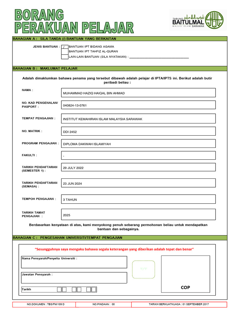 Borang | PDF