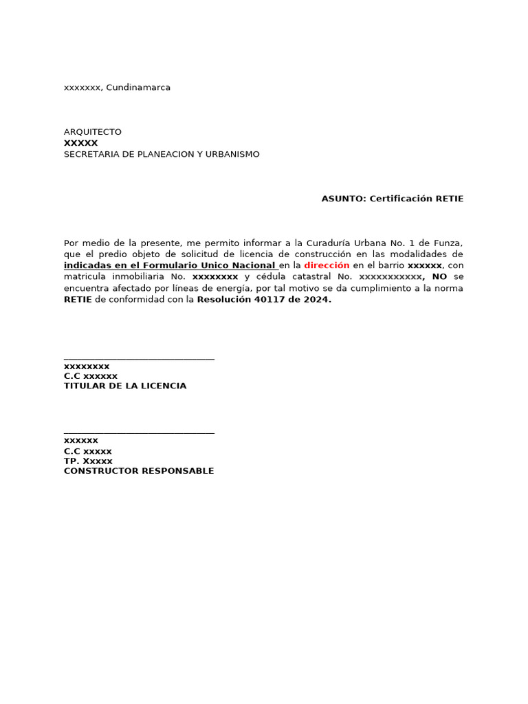 Certificado Retie | PDF