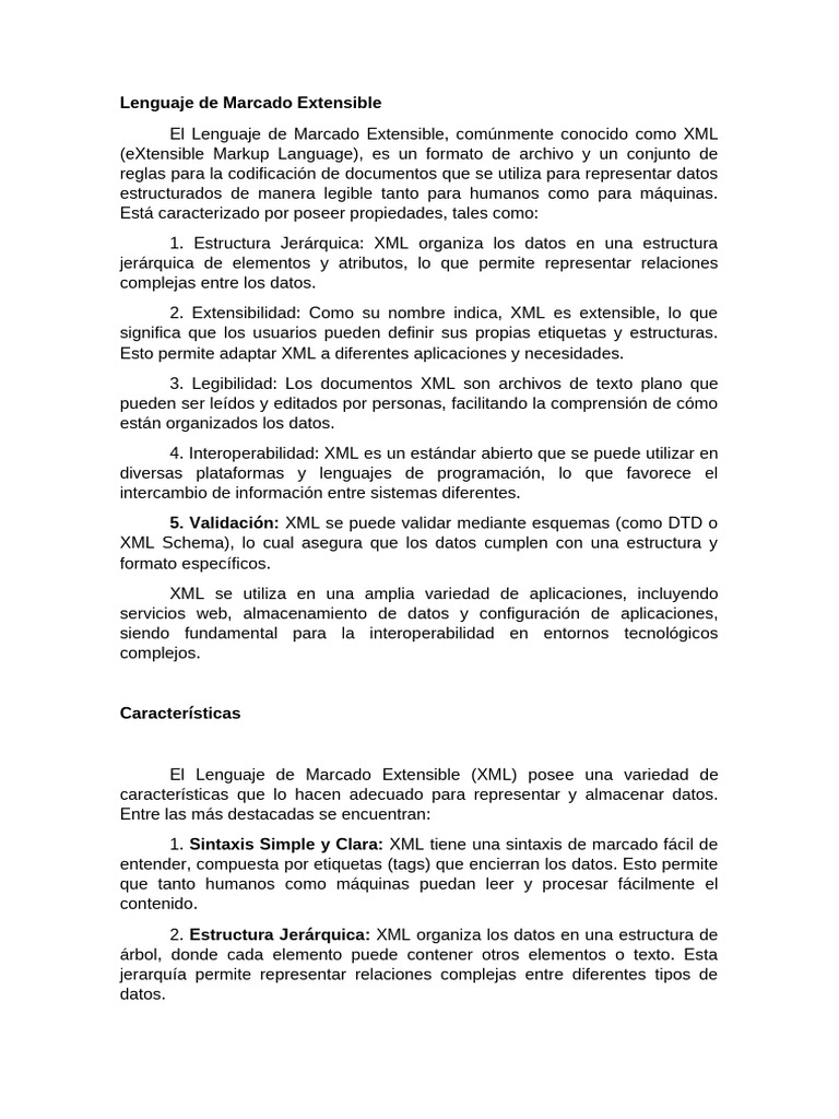 Lenguaje de Marcado Extensible | PDF | Xml | Lenguaje de marcado