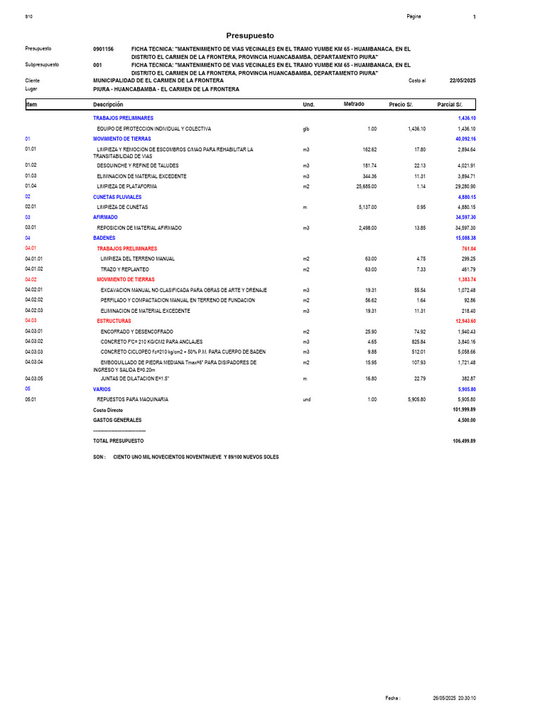 Presupuestocliente | PDF