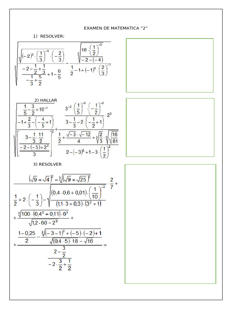Examen de Matematica | PDF