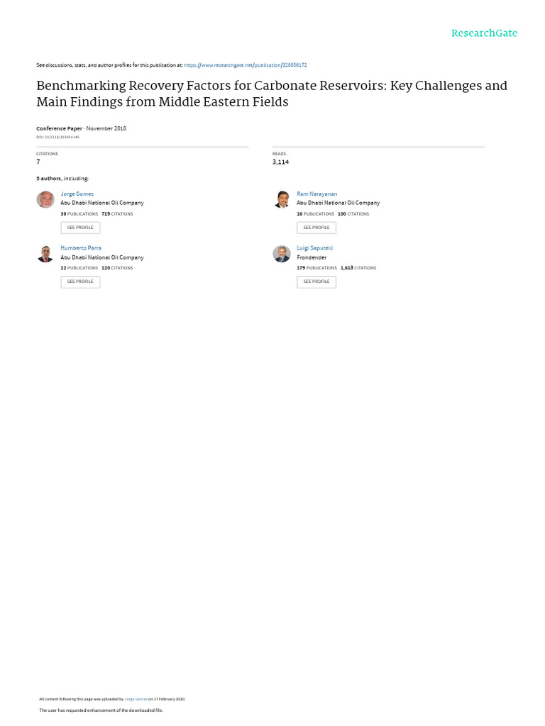 SPE-193094 Recovery Factors ADIPEC 2018 | PDF | Petroleum Reservoir ...