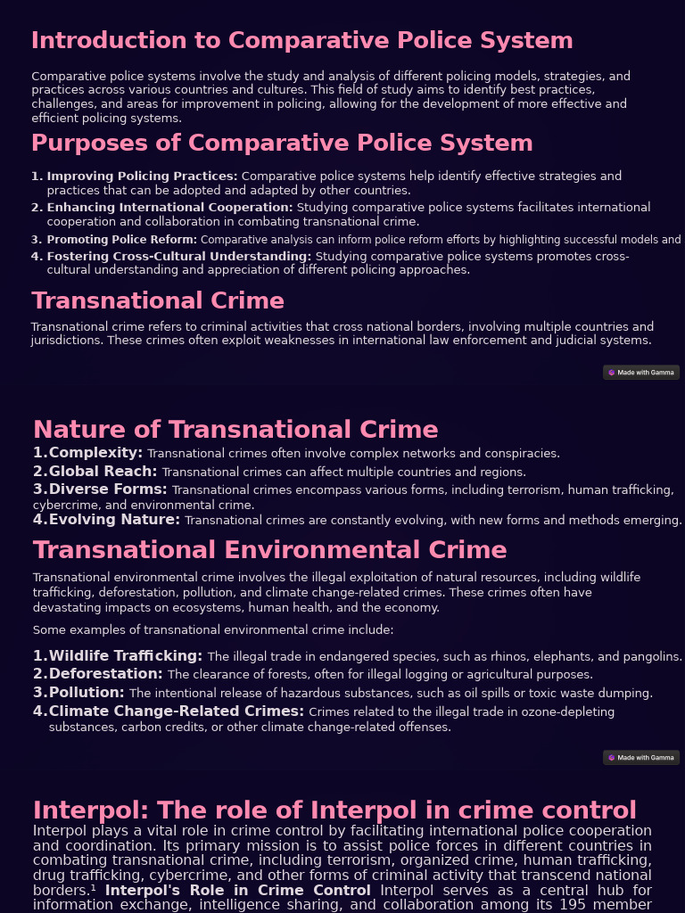 Introduction To Comparative Police System | PDF | Transnational ...
