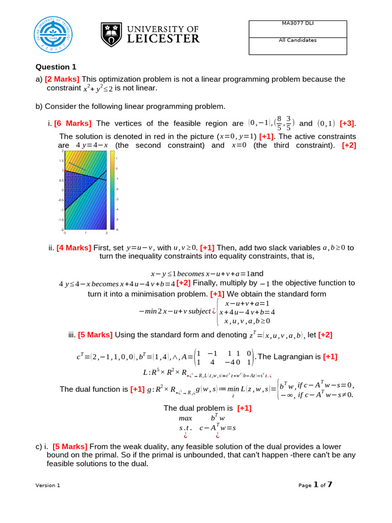 MA3077 DLI Operational Research | PDF | Mathematical Optimization | Numerical Analysis