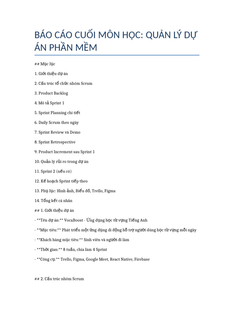 BaoCao Scrum Final | PDF