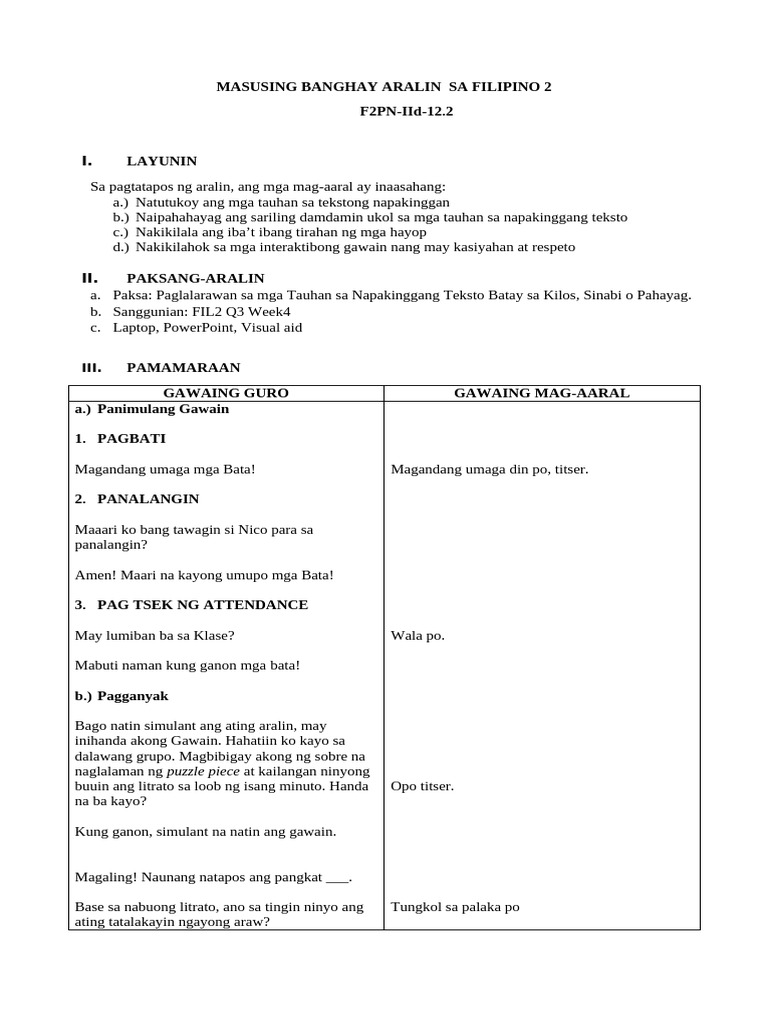 Banghay Aralin Final | PDF