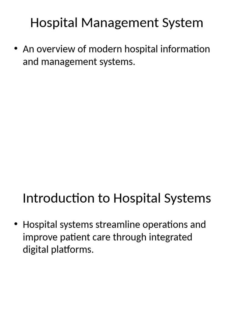 Hospital Management System Presentation | PDF
