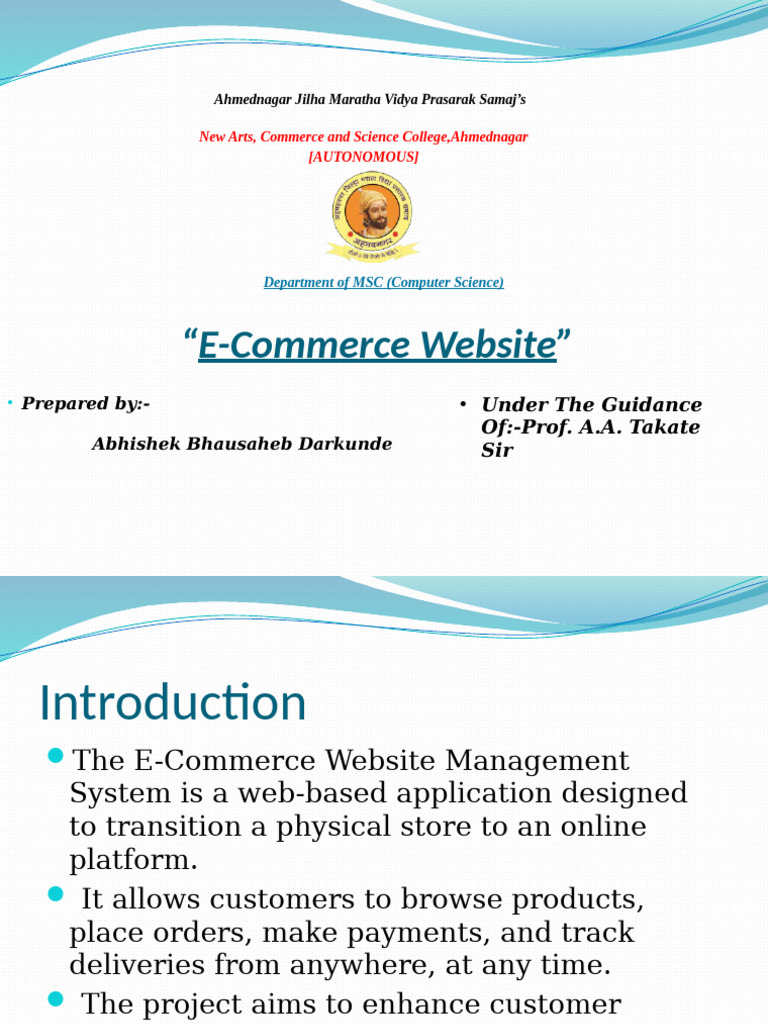 E-Commerce Website Presentation-1 | PDF | Mobile App | Databases