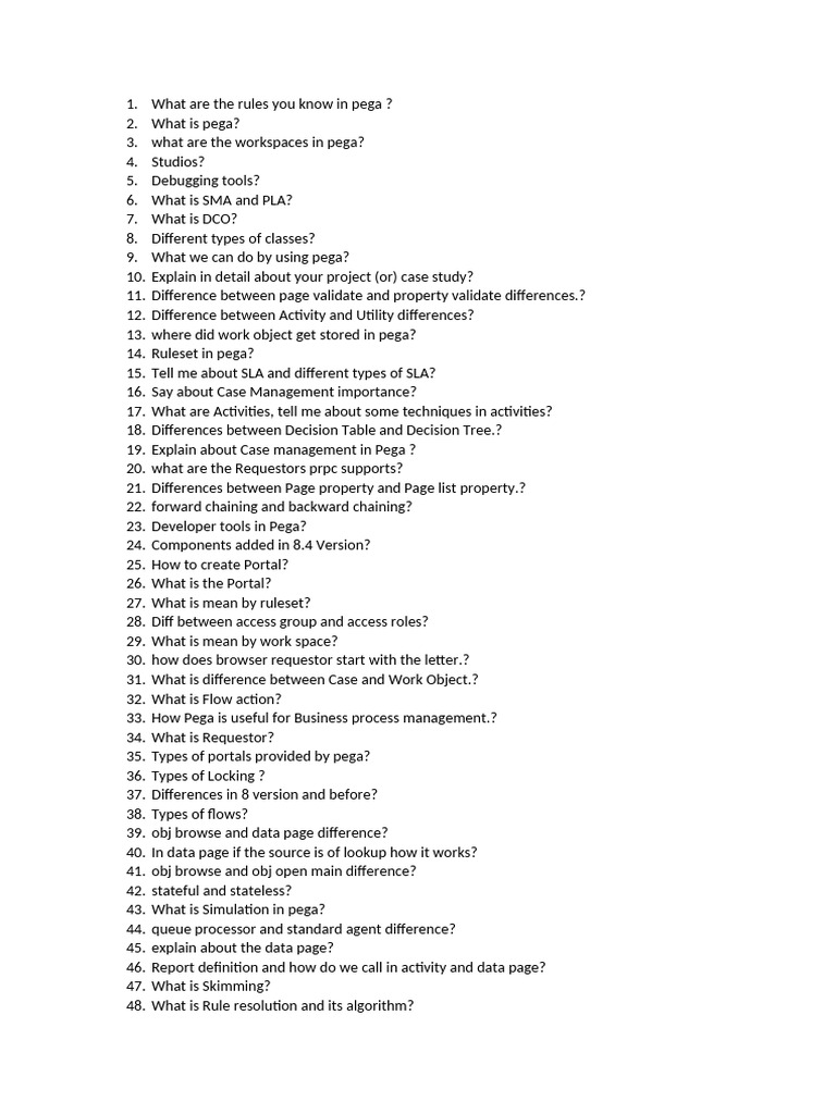 Pega Interview and Scenario | PDF | Databases | Computing