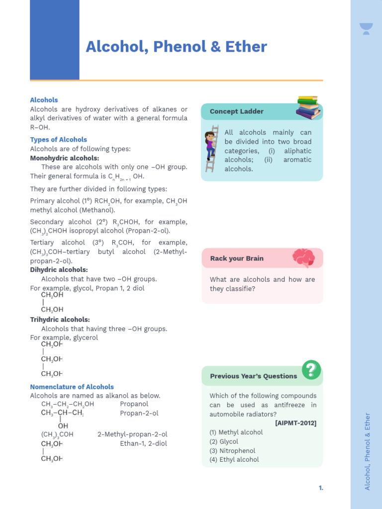 Alcohol Phenol Ether | PDF | Ether | Ester