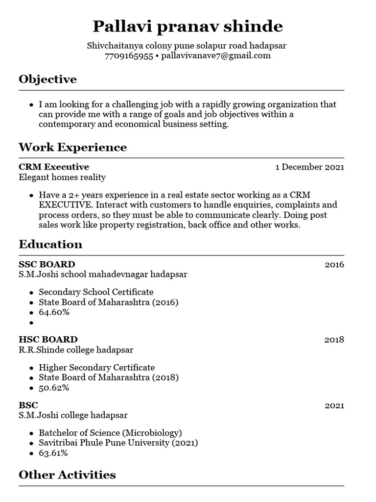 Resume Pallavi Pranav Shinde 2 | PDF
