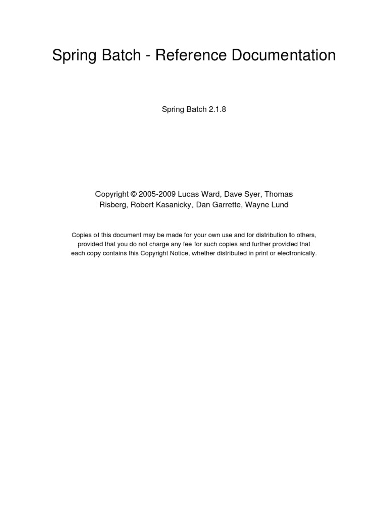 Spring Batch Docs | PDF | Spring Framework | Parameter (Computer Programming)