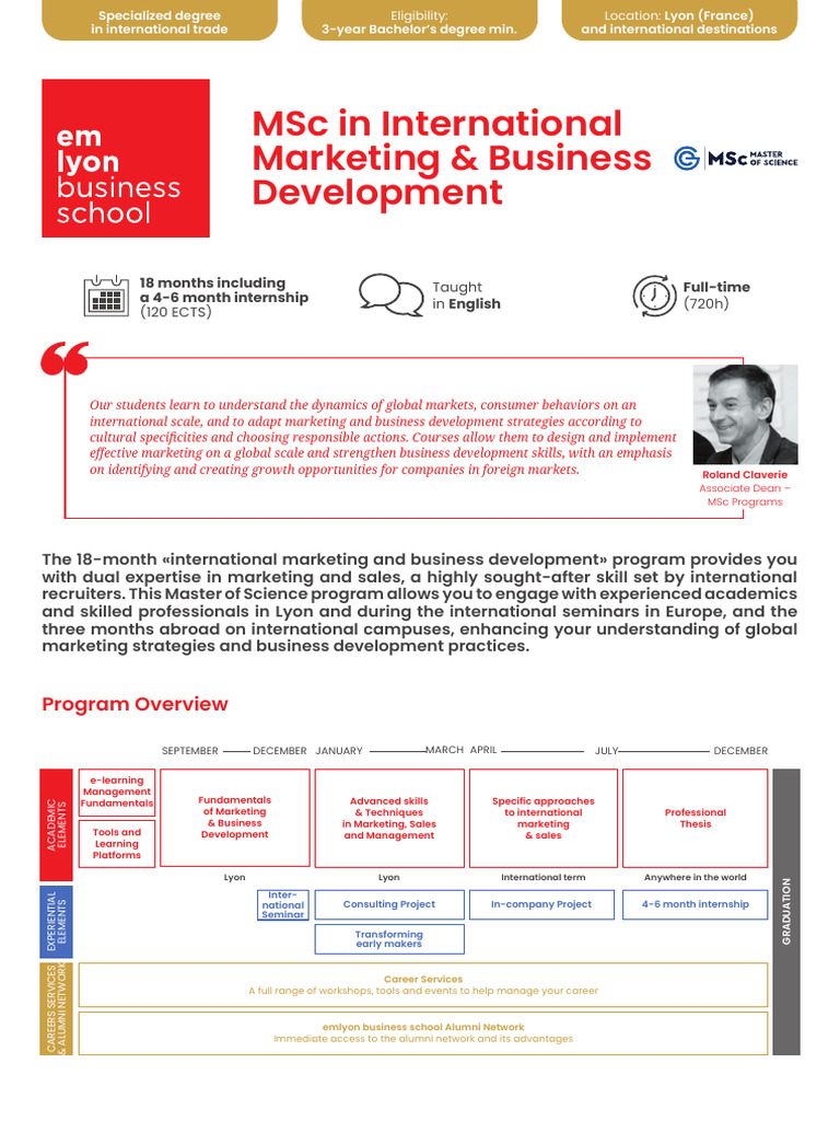 Brochure MSC in IMBD - Intake 2025 | PDF | Master Of Science | Marketing