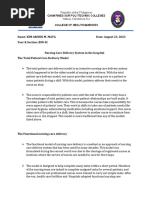 Nursing Care Delivery Models Explained | PDF