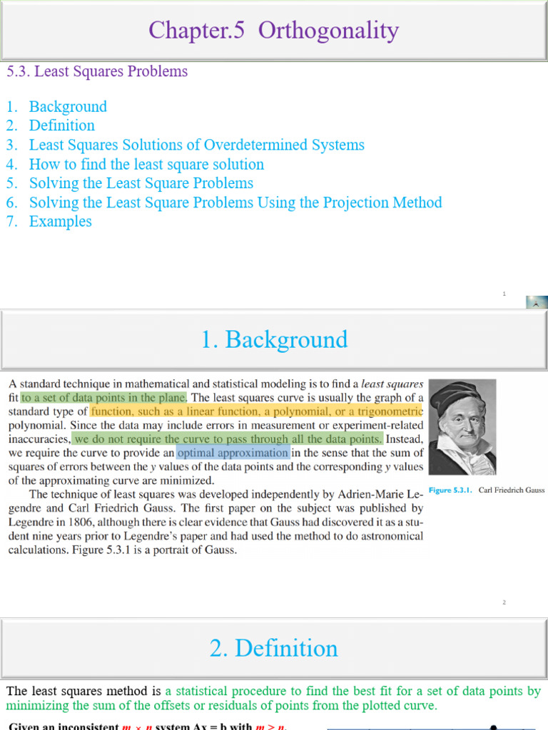5.3 Least Squares Problems | PDF | Least Squares | Algorithms
