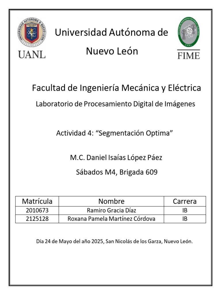 Act 4 Lab PDI | PDF | Segmentación de imagen | Visión por computador