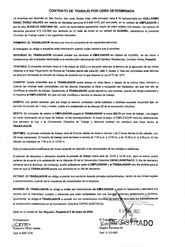 Contrato firmado y sellado | PDF