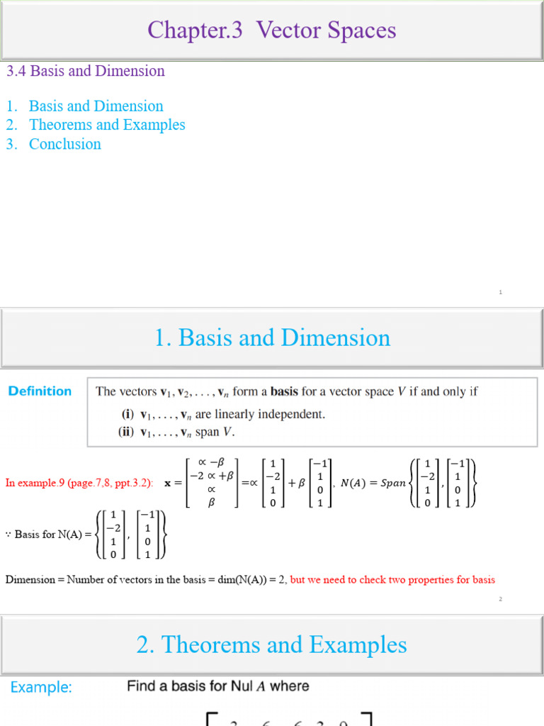 3.4 Basis and Dimension | PDF
