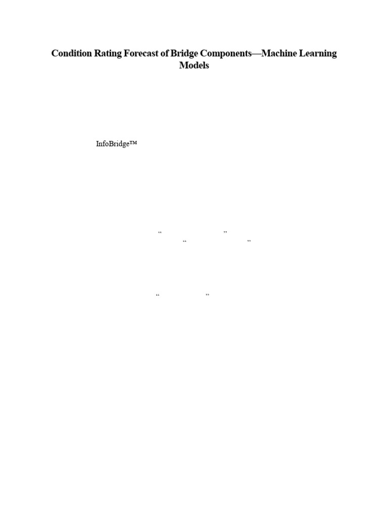 Machine Learning for Bridge Condition Forecast | PDF | Deep Learning ...