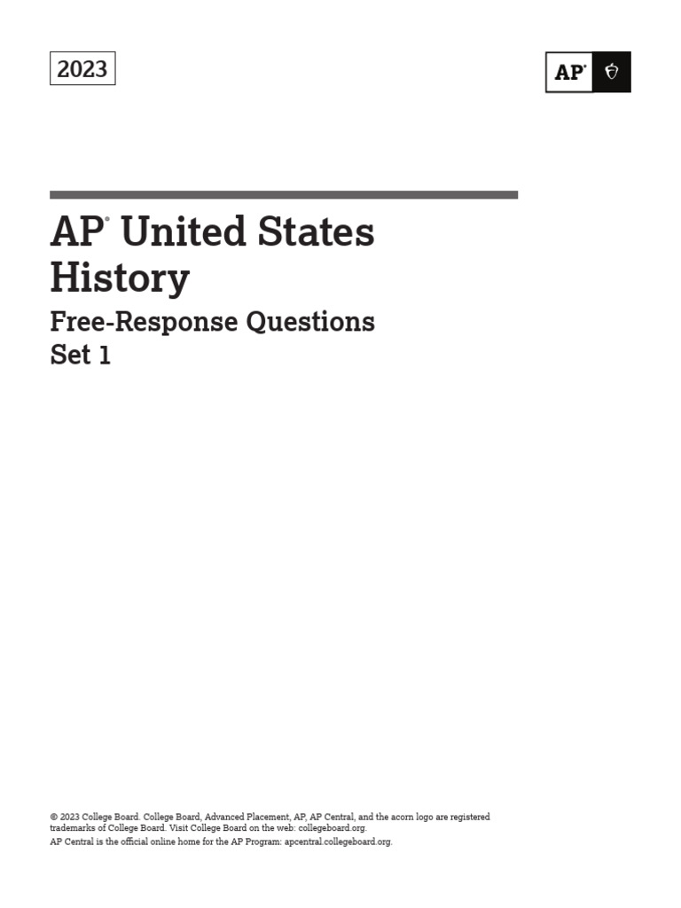 APUSH 2023 Free-Response Questions | PDF | New Deal | Advanced Placement