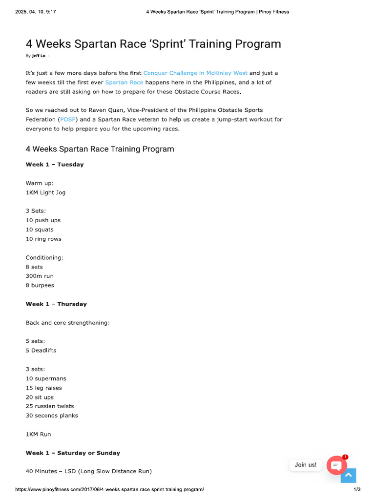 4 Week Spartan | PDF