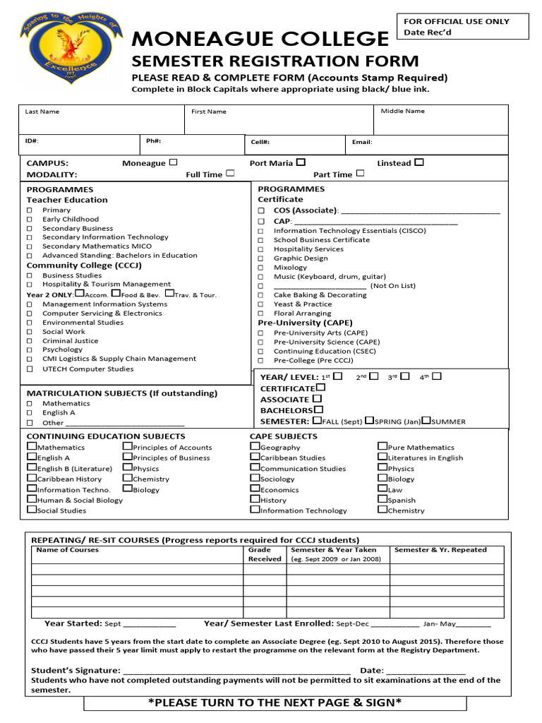 Registration Form Jan 2019 | PDF