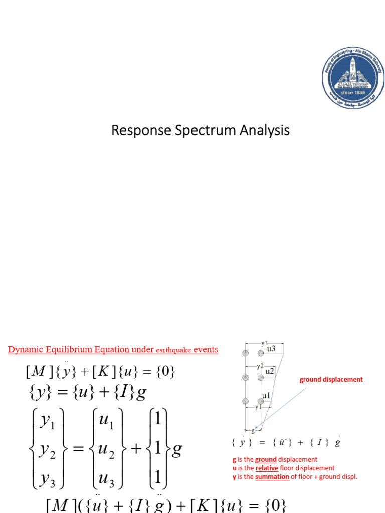 Lecture (5) Response spectrum analysis | PDF | Force | Eigenvalues And Eigenvectors
