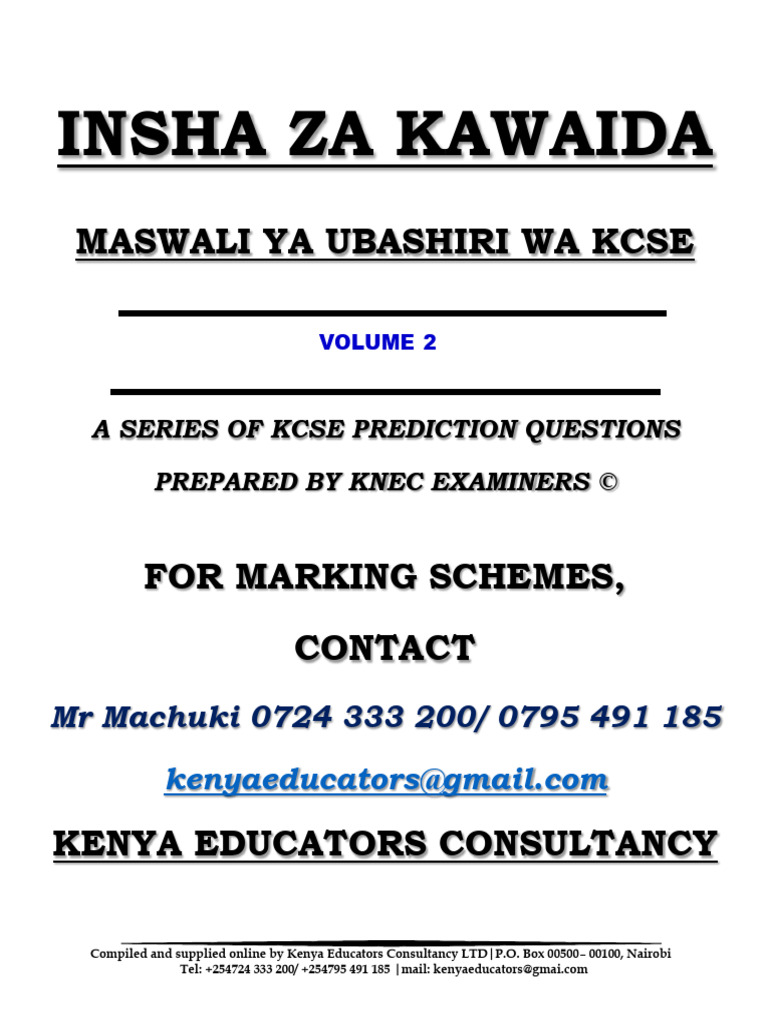 Maswali Ya Insha Za Kawaida-1 | PDF