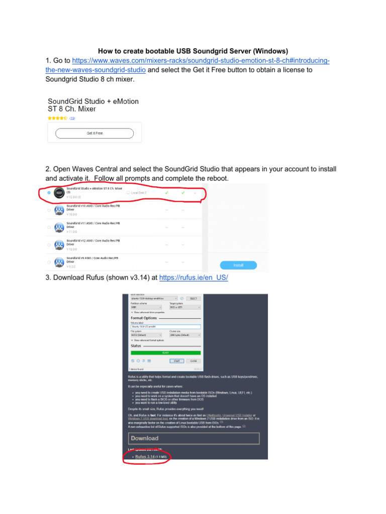 How To Create Bootable USB Soundgrid Server (Windows) | PDF