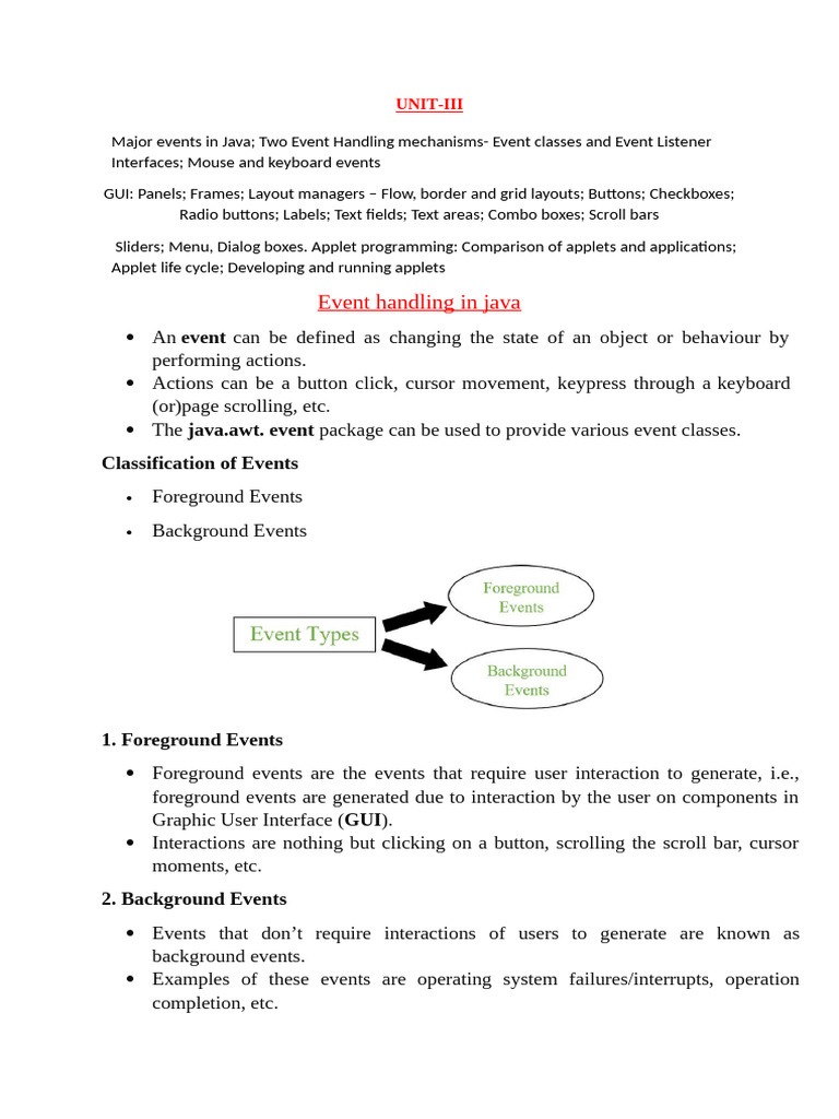 Event Handling in Java | PDF | Window (Computing) | Graphical User Interfaces