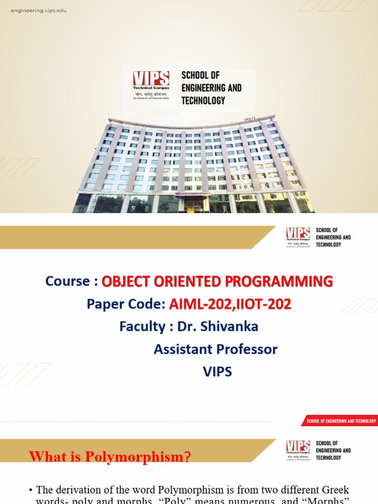 OOPS Unit 1 Polymorphism | PDF | Method (Computer Programming) | Inheritance (Object Oriented ...