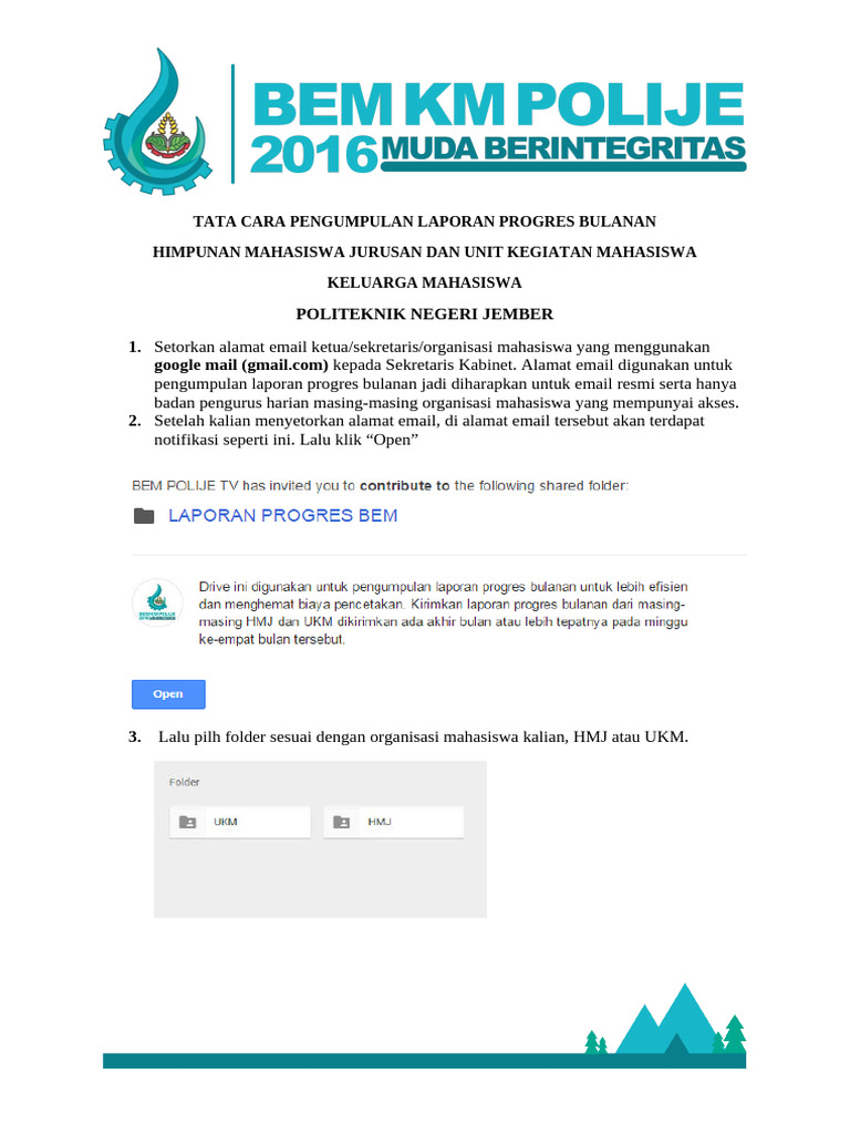 Tata Cara Pengumpulan Laporan Progres Bulanan | PDF
