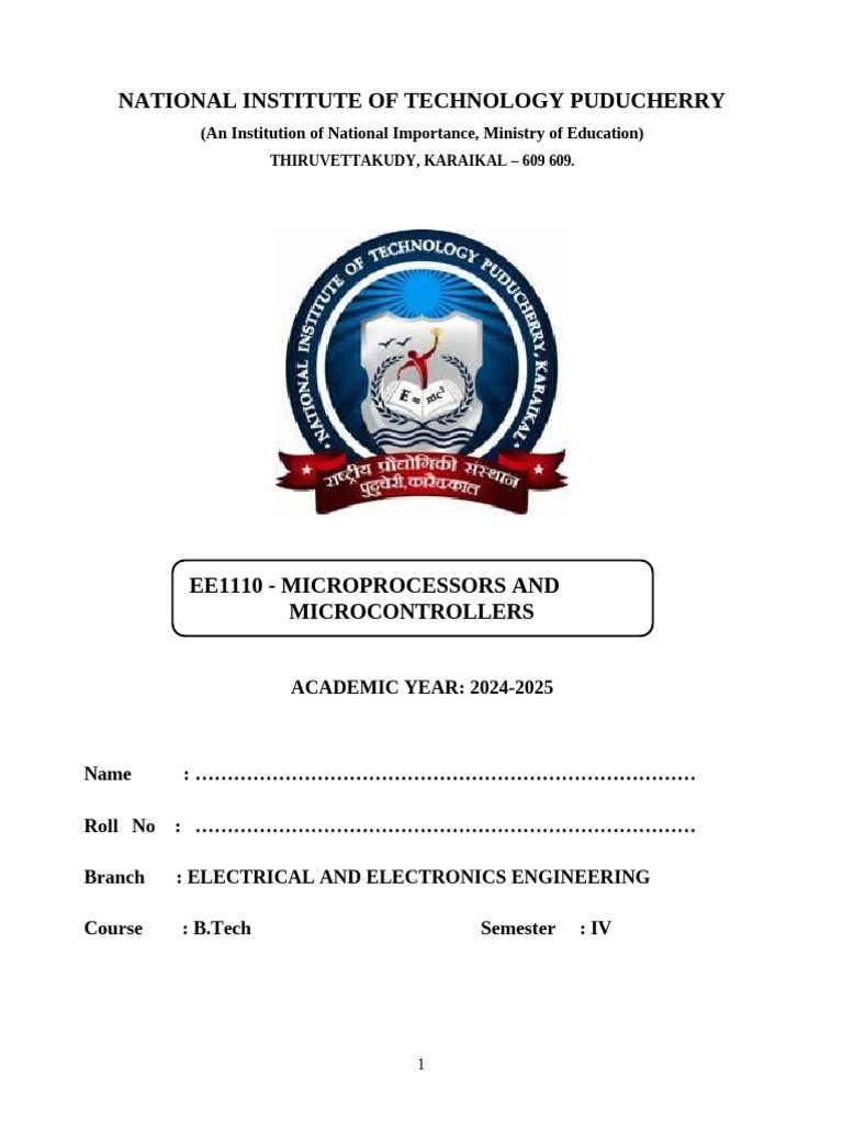 Microcontroller Lab Manual | PDF | Electric Motor | Computer Hardware