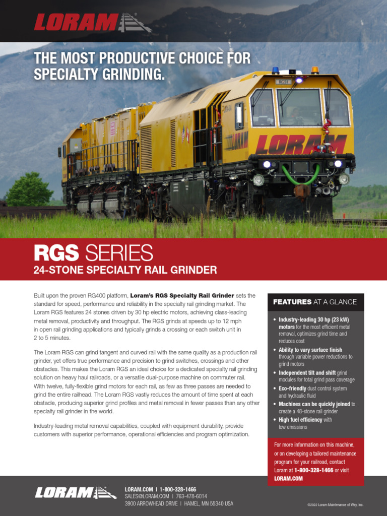 24-Stone Specialty Rail Grinder Overview | PDF | Rail Transport | Transport