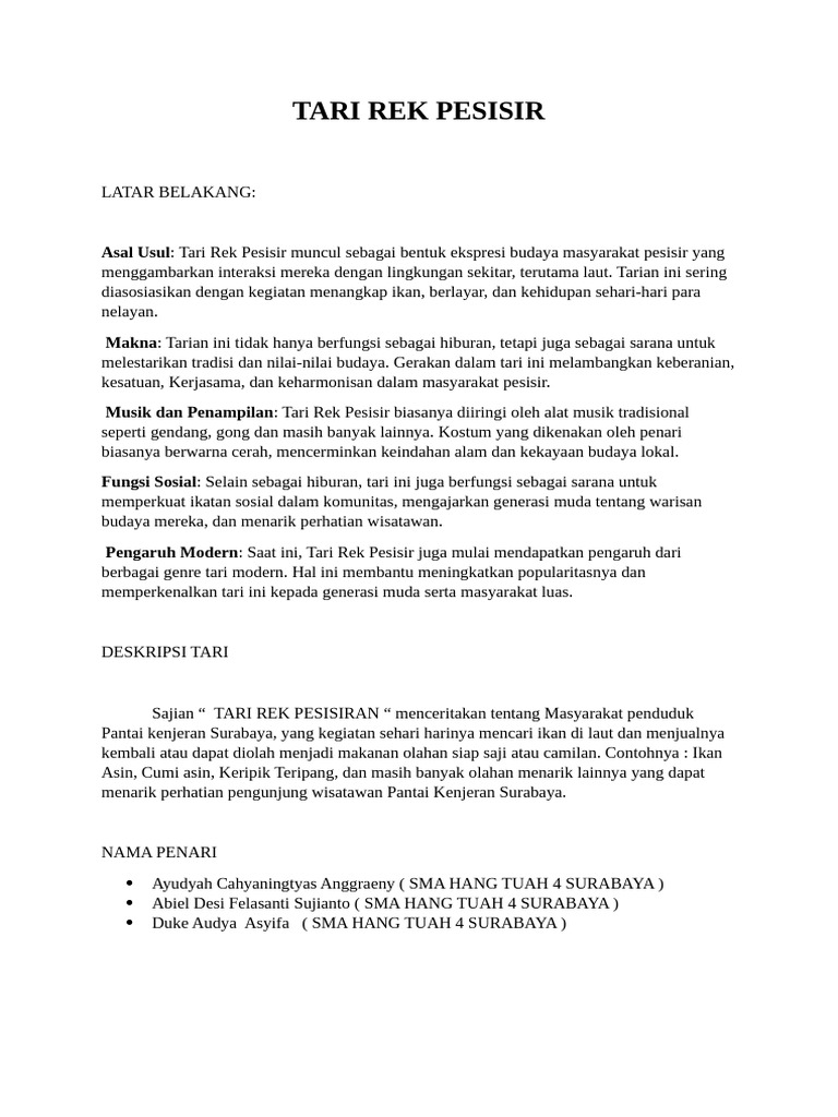 Tari Rek Pesisiran | PDF