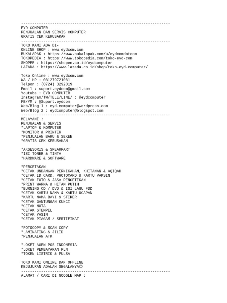Tentang Kami Eyd Computer H-d | PDF