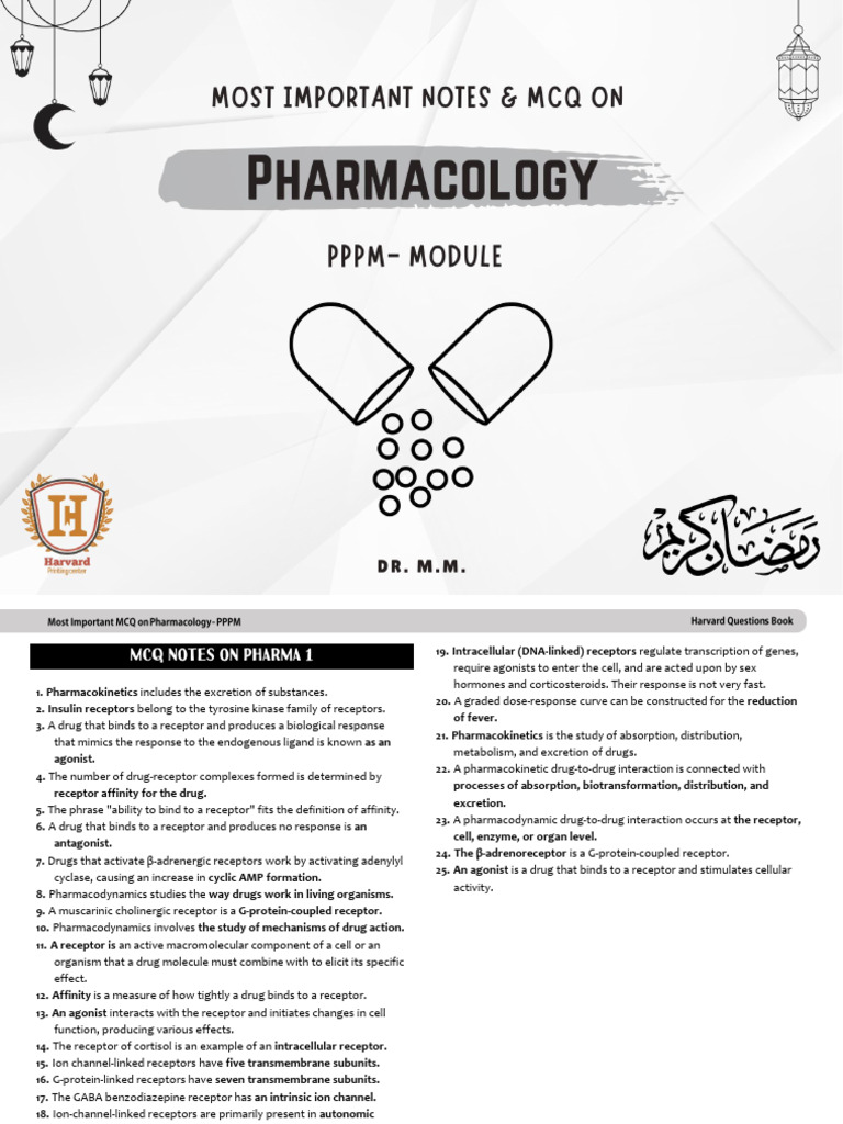 Pharma PPPM | PDF | Receptor Antagonist | Receptor (Biochemistry)