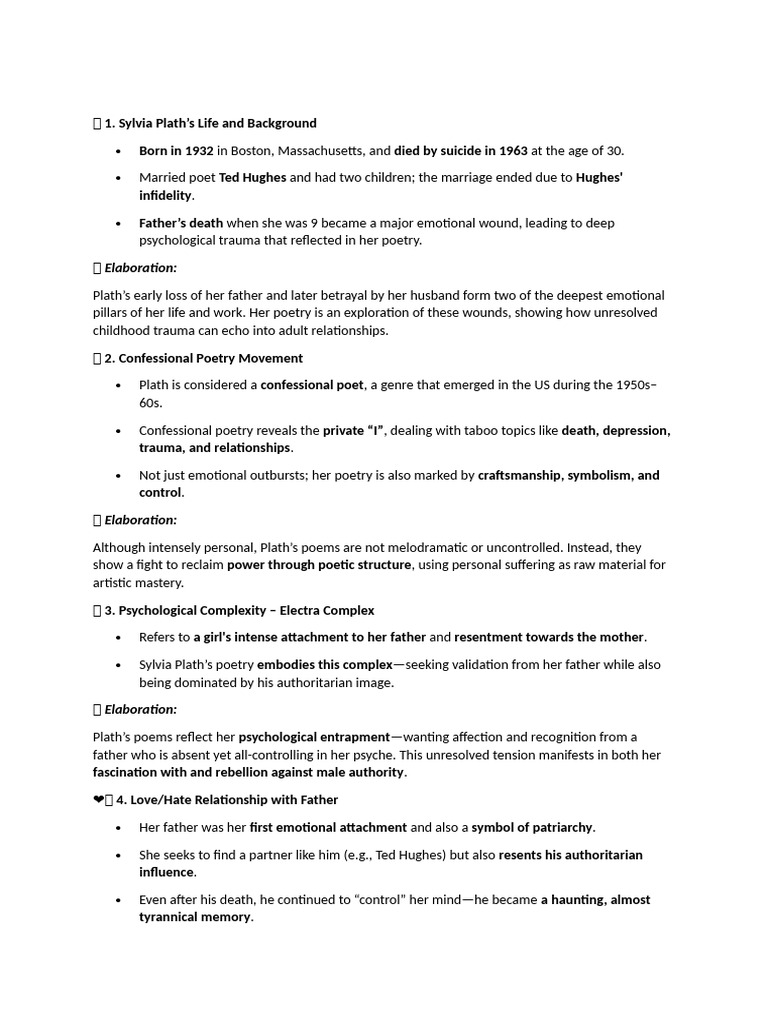 Sylvia Plath Lady Lazarus and Daddy | PDF | Sylvia Plath