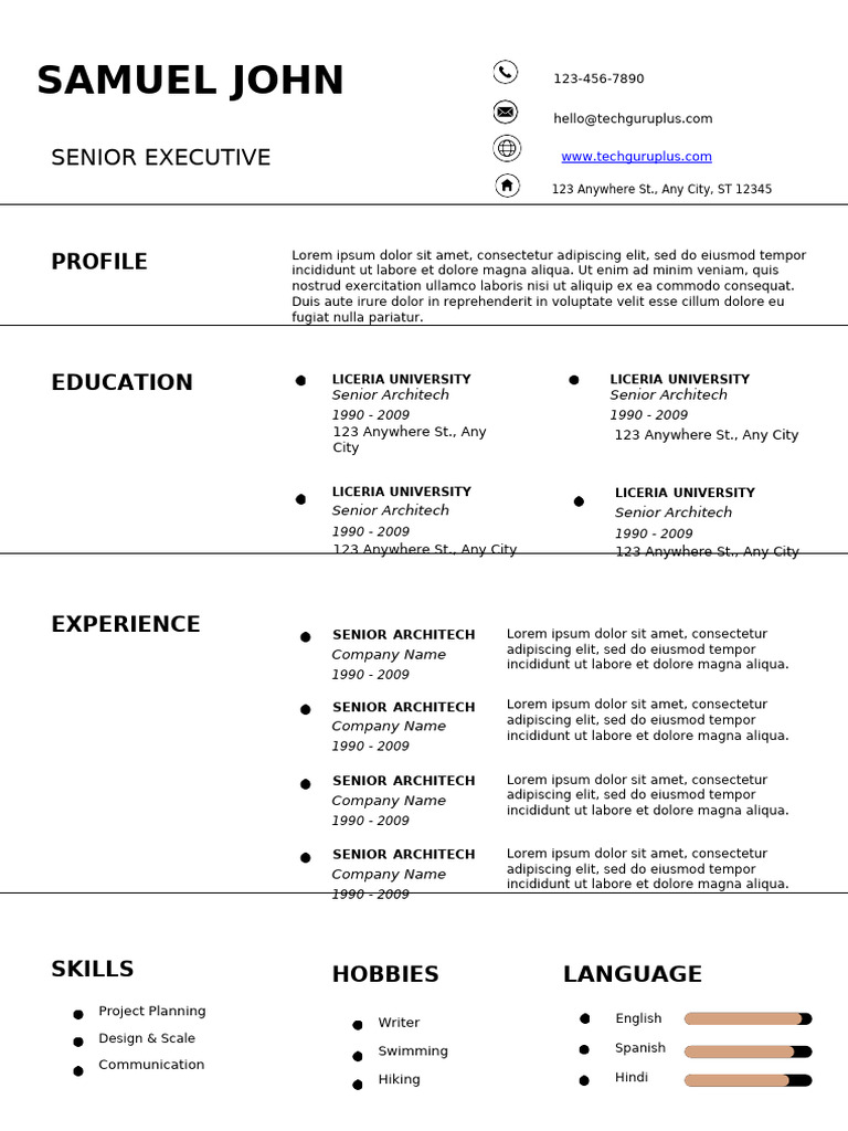 12 Senior Executive Editable Resume Template Download in Docx 11 - New ...