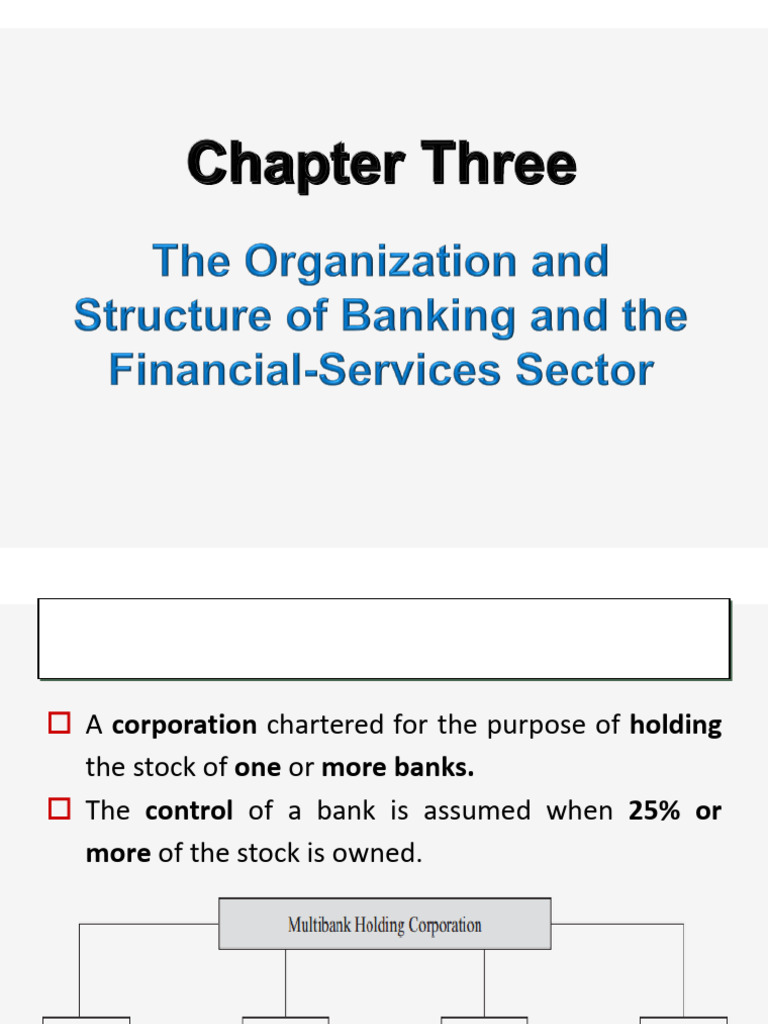 Chap 03 - Org & Structure of Banking and FSS | PDF | Bank Holding ...
