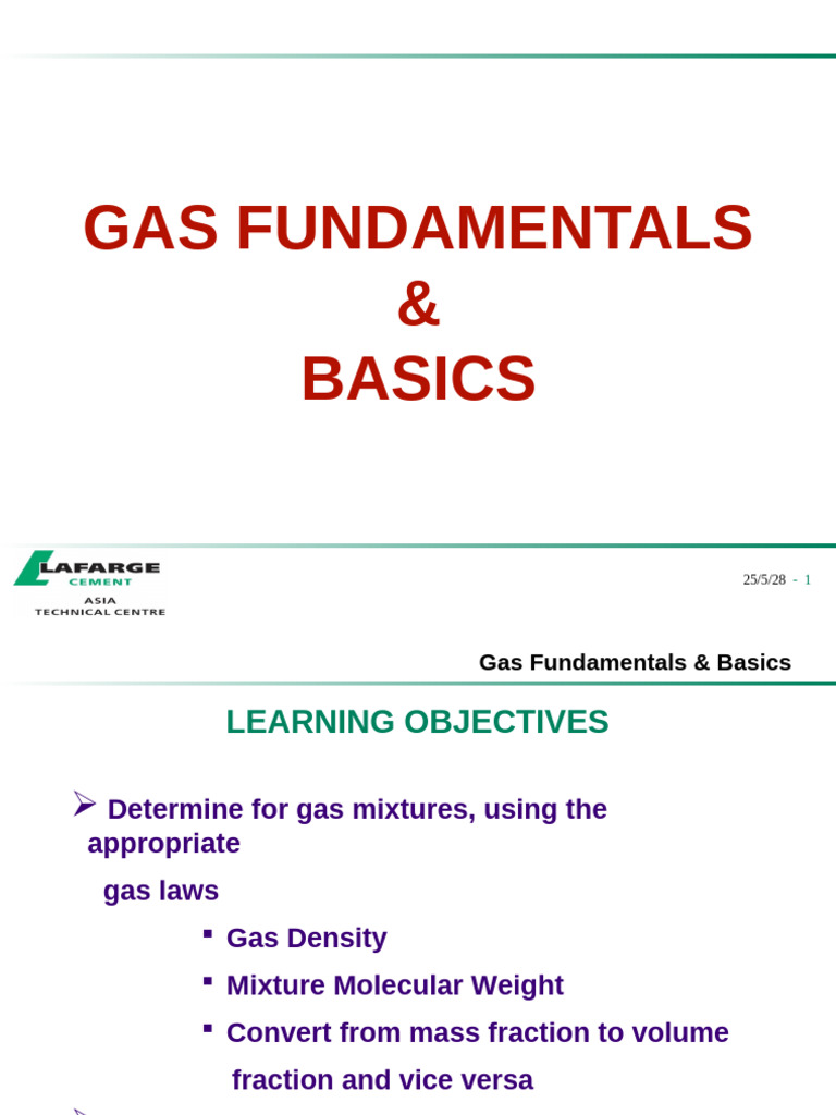 1 - Gas Fundamentals & Basics | PDF | Humidity | Pressure
