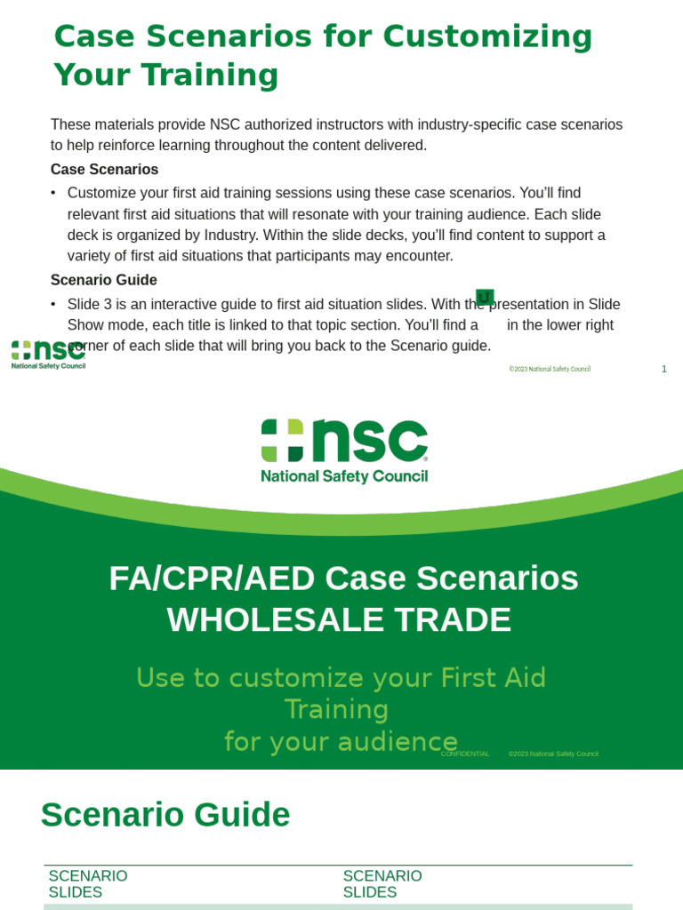 First Aid Scenarios for Wholesale Trade | PDF | Cardiopulmonary ...
